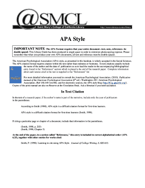Fillable Online IMPORTANT NOTE: The APA Format requires that your ...