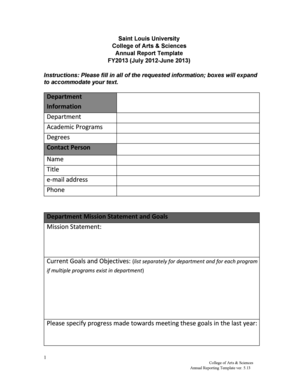 Fillable Online slu Department Mission Statement and Goals - slu Fax ...