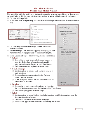 Fillable Online MAIL MERGE LABELS Fax Email Print - pdfFiller