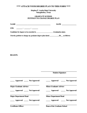 Fillable Online sfasu ATTACH YOUR DEGREE PLAN TO THIS FORM - sfasuedu ...
