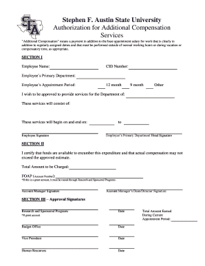 Fillable Online sfasu Stephen F Austin State University Authorization for Fax Email Print ...