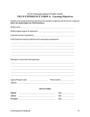 Fillable Online downstate Field experience handbook July 10 - SUNY ...