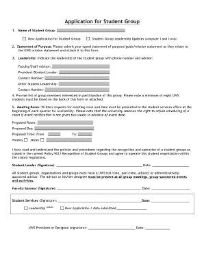 Fillable Online uws Application-for-Student-Organizationdoc Fax Email ...
