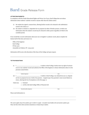 Fillable Online inside bard Bard Grade Release Form - inside bard Fax Email Print - pdfFiller