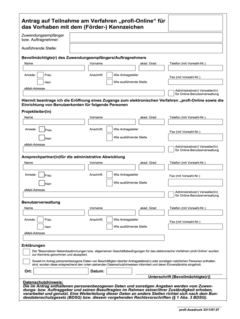 Profi teilnahme form template: Fill out & sign online | DocHub