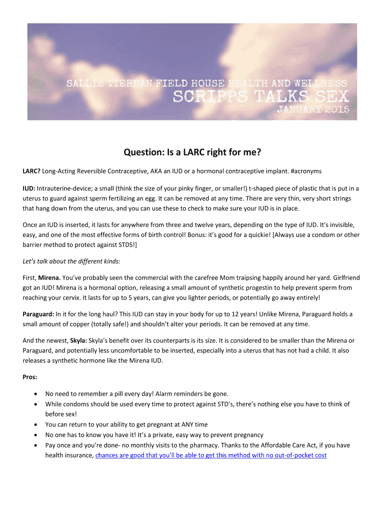Fillable Online Question: Is a LARC right for me Fax Email Print ...