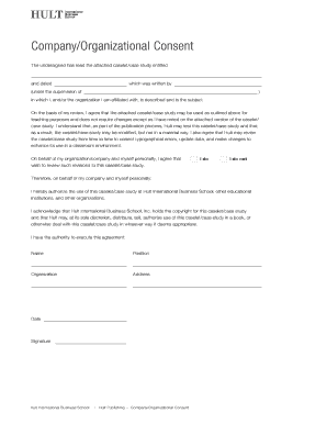 Fillable Online CompanyOrganizational Consent Fax Email Print - pdfFiller