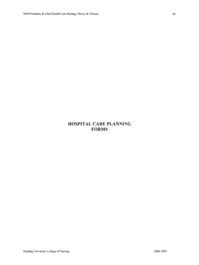 Fillable Online harding HOSPITAL CARE PLANNING FORMS - Harding ...