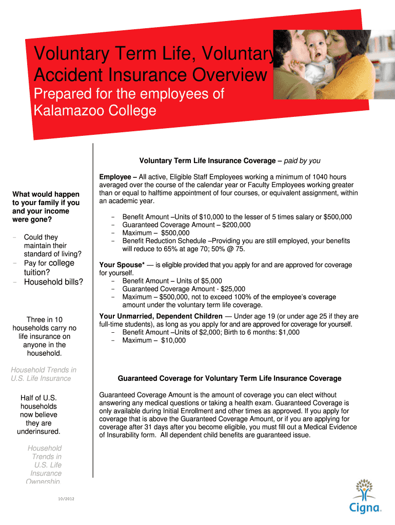 Fillable Online Voluntary Term Life, Voluntary Personal Fax Email Print ...