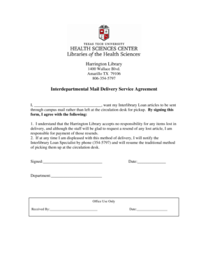 Fillable Online ttuhsc Interdepartmental Mail Delivery Service ...