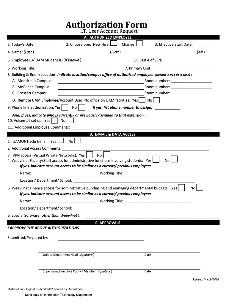 Fillable Online uam-web2 uamont Data Authorization form - University of ...