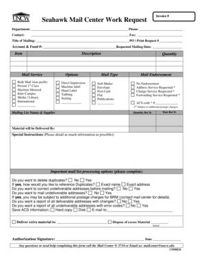 Fillable Online uncw Seahawk Mail Work Order - University of North ...