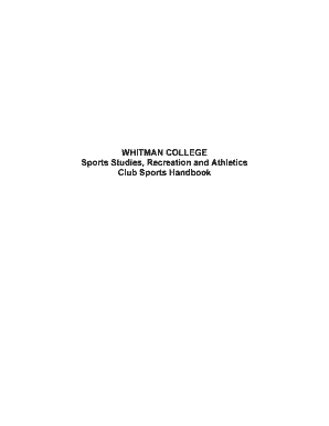Fillable Online whitman WHITMAN COLLEGE Sports Studies Recreation and ...