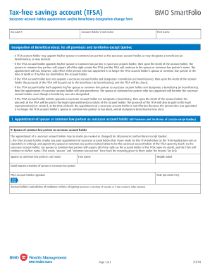 Fillable Online Tax-free savings account TFSA - bmocom Fax Email Print ...