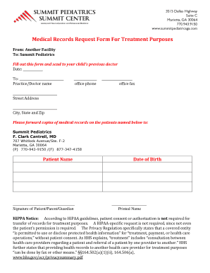 Fillable Online Medical Record Request Form for Previous Records Fax ...