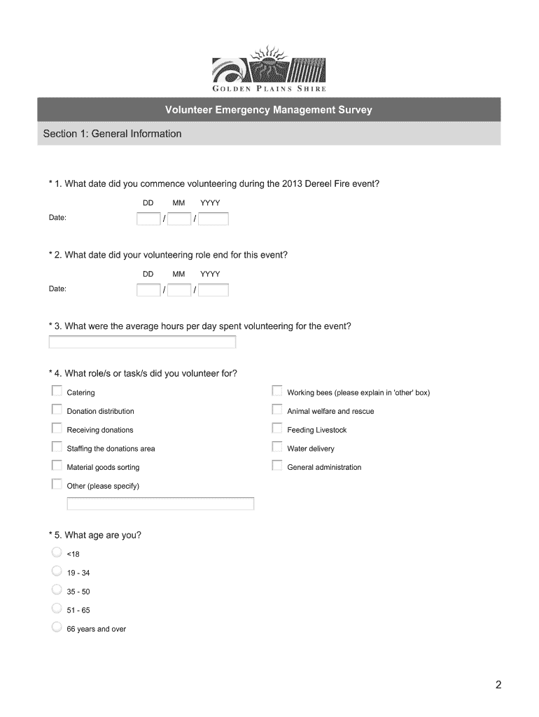 Fillable Online Emergency Management Survey Fax Email Print - pdfFiller