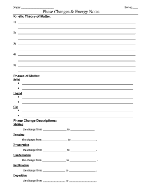 Fillable Online Phase Changes Notes and Worksheet - Birdville High ...