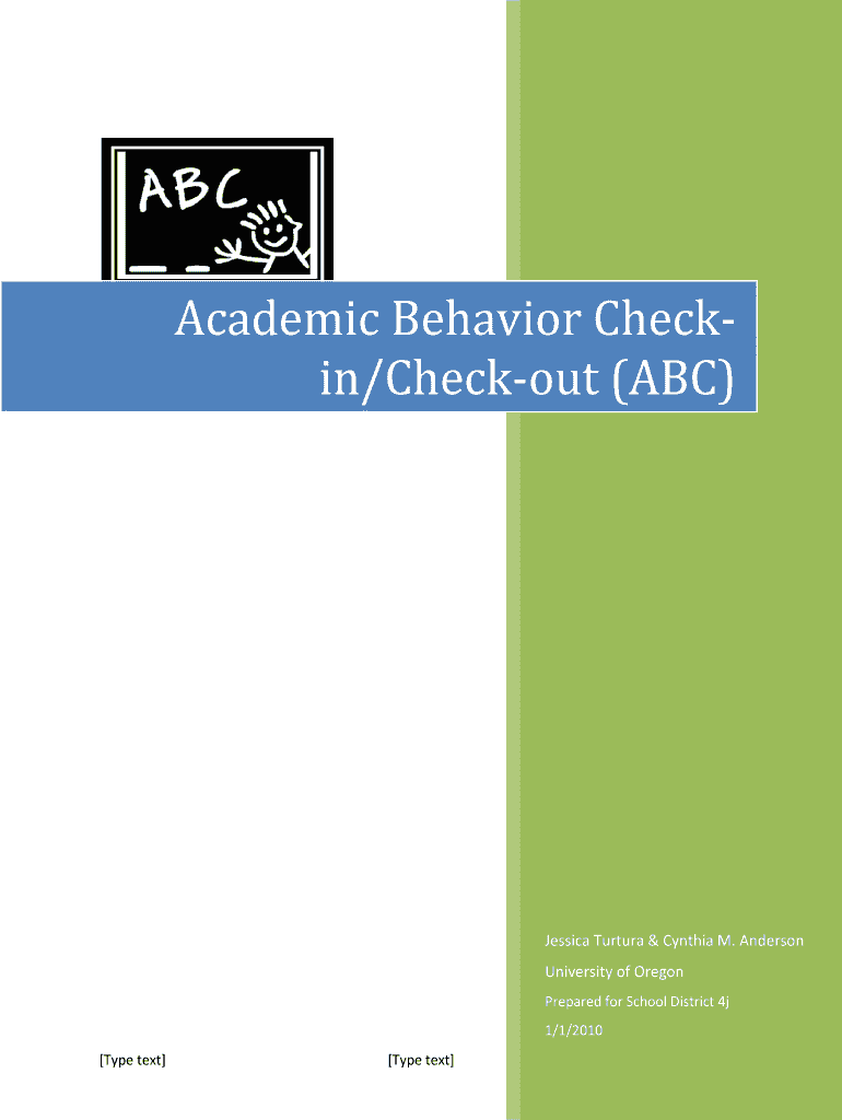 Fillable Online Academic Behavior Check-inCheck-out ABC - Fax Email ...