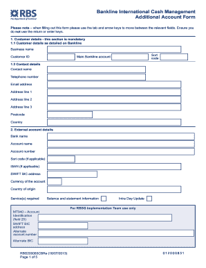 Fillable Online externalaccount bankline rbs co Bankline International ...