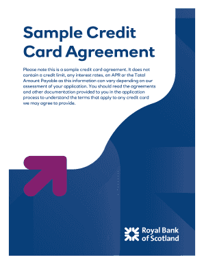 Fillable Online Please note this is a sample credit card agreement Fax ...