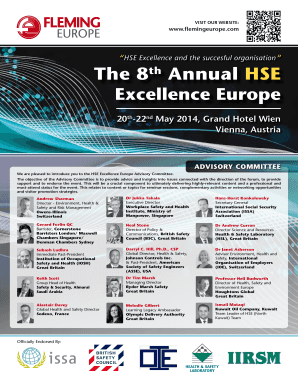 Fillable Online HSE Excellence and the succesful organisation th Fax ...