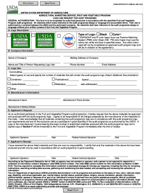 Fillable Online Type of Logo Black Color - AMS at USDA Fax Email Print ...