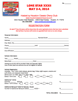Fillable Online FINAL REGISTRATION FORM Lone Star XXXII Fax Email Print ...