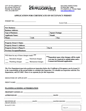 Fillable Online CERTIFICATE OF OCCUPANCY-done Fax Email Print - pdfFiller