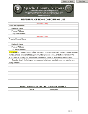 Fillable Online REFERRAL OF NON-CONFORMING USE Fax Email Print - pdfFiller