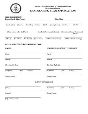 Fillable Online harfordcountymd Development Review LANDSCAPING PLAN ...