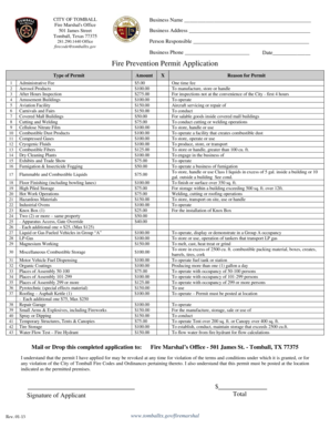 Fillable Online ci tomball tx Fire Prevention Permit Application ...