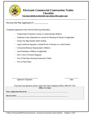 Fillable Online Electronic Commercial Construction Trailer Checklist ...