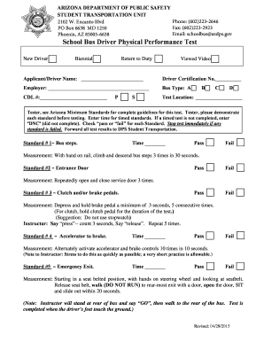 Fillable Online studenttransportation azdps School Bus Driver Physical ...