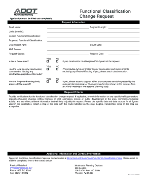 Fillable Online azdot Functional Classification Change Request ...