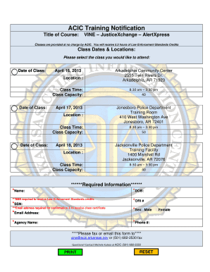 Fillable Online acic VINE JusticeXchange AlertXpress Fax Email Print ...