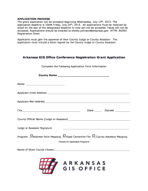 Fillable Online GIS Conference Grants 2015 GIS Conference Grant Fax ...