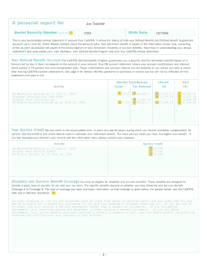 Fillable Online A personal report for - CalSTRS Fax Email Print - pdfFiller