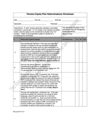 Fillable Online irs Pension Equity Plan Determinations Worksheet ...