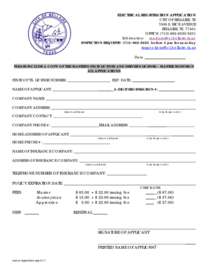 Fillable Online ELECTRICAL REGISTRATION APPLICATION Fax Email Print ...