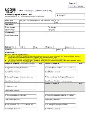 Fillable Online Removal Request Form LM-2 Reference S Page 1 of 2 You ...