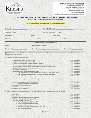Fillable Online ATHLETIC PRE-PARTICIPATION PHYSICAL EXAMINATION FORM ...