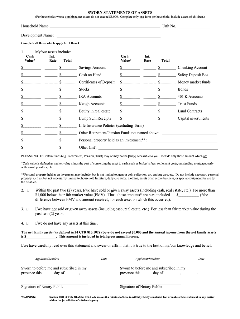 Fillable Online lhc la SWORN STATEMENTS OF ASSETS - lhclagov - lhc la ...