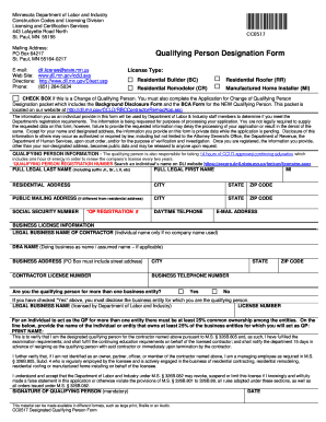 Fillable Online Qualifying Person Designation Form Fax Email Print ...