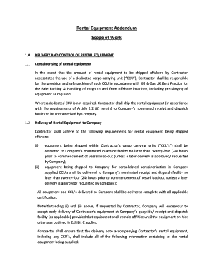 Fillable Online Rental Equipment Addendum Fax Email Print - pdfFiller