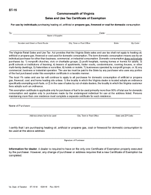 Fillable Online ST-15 Commonwealth of Virginia Sales and Use Tax Fax ...