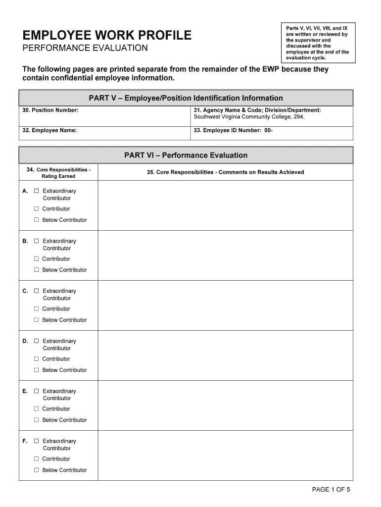 Fillable Online sw EWP Performance Evaluation 2013docx Fax Email Print ...