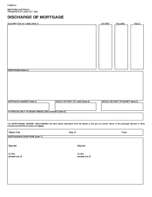 Fillable Online FORM D1. Discharge of Mortgage (multiupurpose) Fax ...