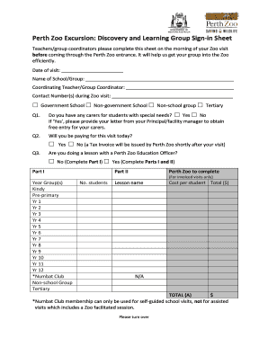 Fillable Online PZ excursion Discovery and Learrning group sign-in ...