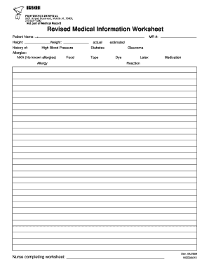 Fillable Online support providencehospital Revised Medical Information ...