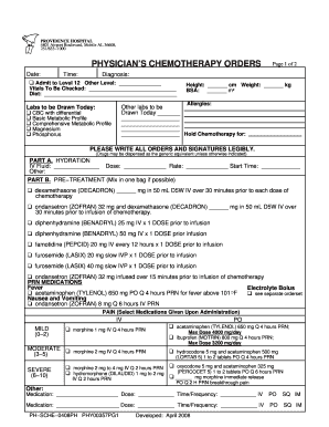 Fillable Online support providencehospital PHYSICIANS CHEMOTHERAPY ...